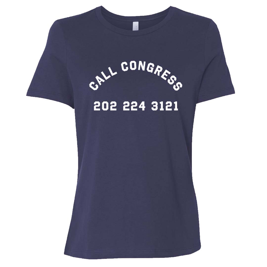 Fitted Call Congress T-Shirt Navy – Crooked Store