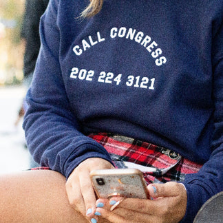 Call Congress Embroidered Sweatshirt – Crooked Store
